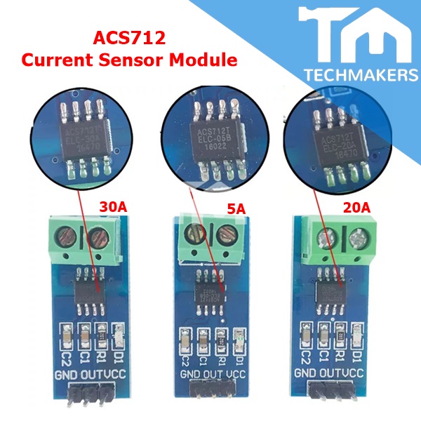 ACS712 ACS 712 5A / 20A / 30A Current Sensor Module Hall Effect for ...