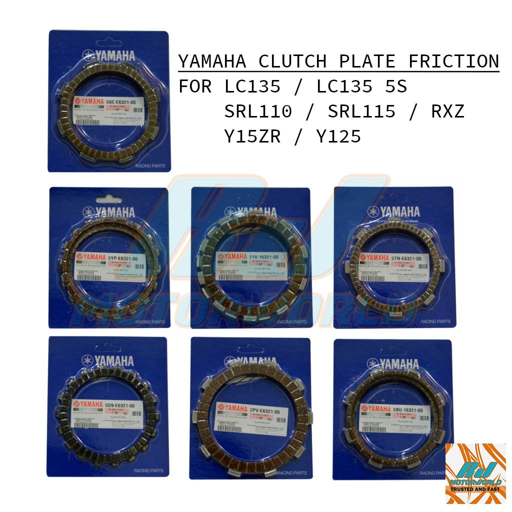 Yamaha Clutch Plate Set 100% Ori Thailand Y15ZR / Y125Z / Y110 / SRL115 / RXZ / LC135 / LC(NEW ...