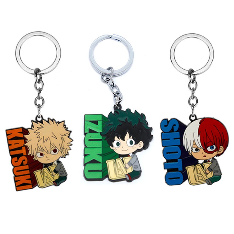 Anime My Hero Academy Keychain IZUKU SHOTO KATSUKI Metal Figure ...