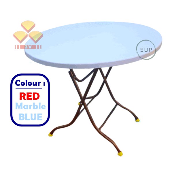 3V Plastic Round Fordable Table 3f x3f / Study Table / Restaurant ...