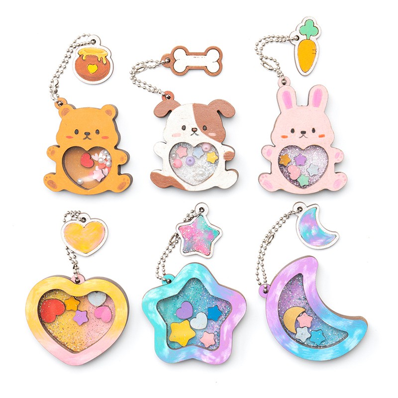 [Craftola] - DIY Wooden Shaker Keychain Backpack Charm Craft Kit ...