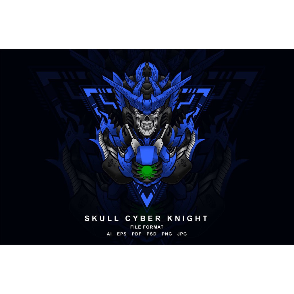 Skull Cyber Knight Graphics / Illustrations Logo | Shopee Malaysia