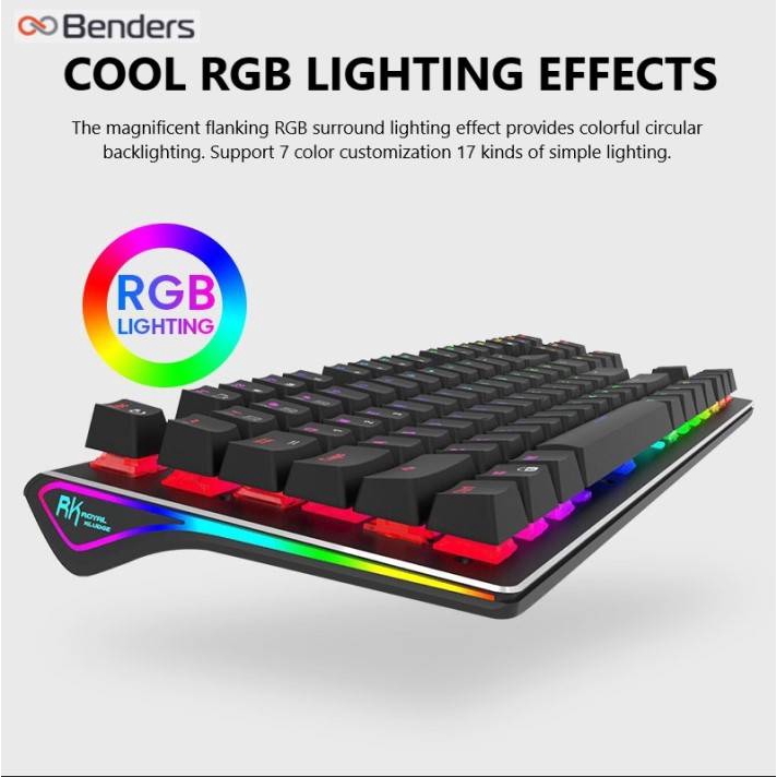 RK G87 RGB TKL Aluminum Mechanical Gaming Keyboard Wired Wireless Bluetooth Dual Mode 87 Key RGB ...