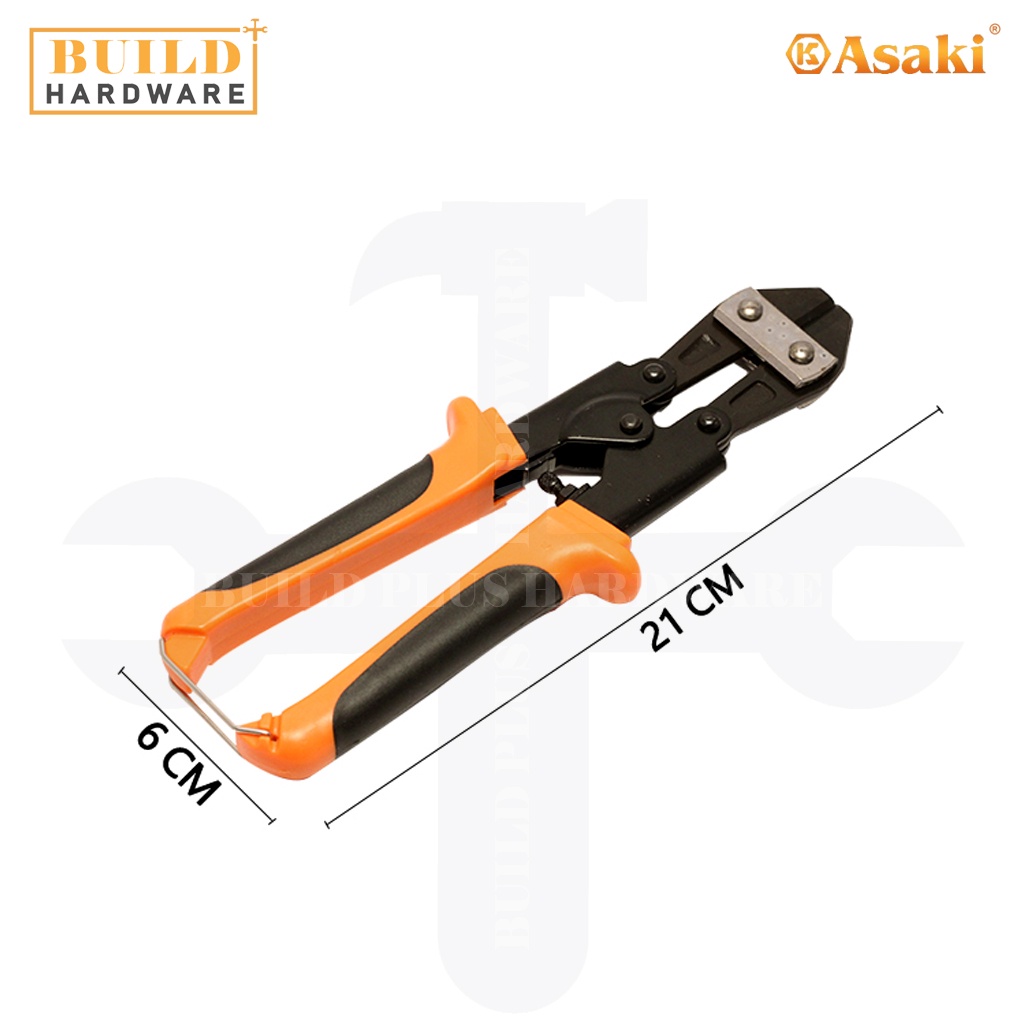 ASAKI Heavy Duty Bolt Clippers 8"/200mm 双色柄断线钳 Bolt Cutter Gunting Besi ...