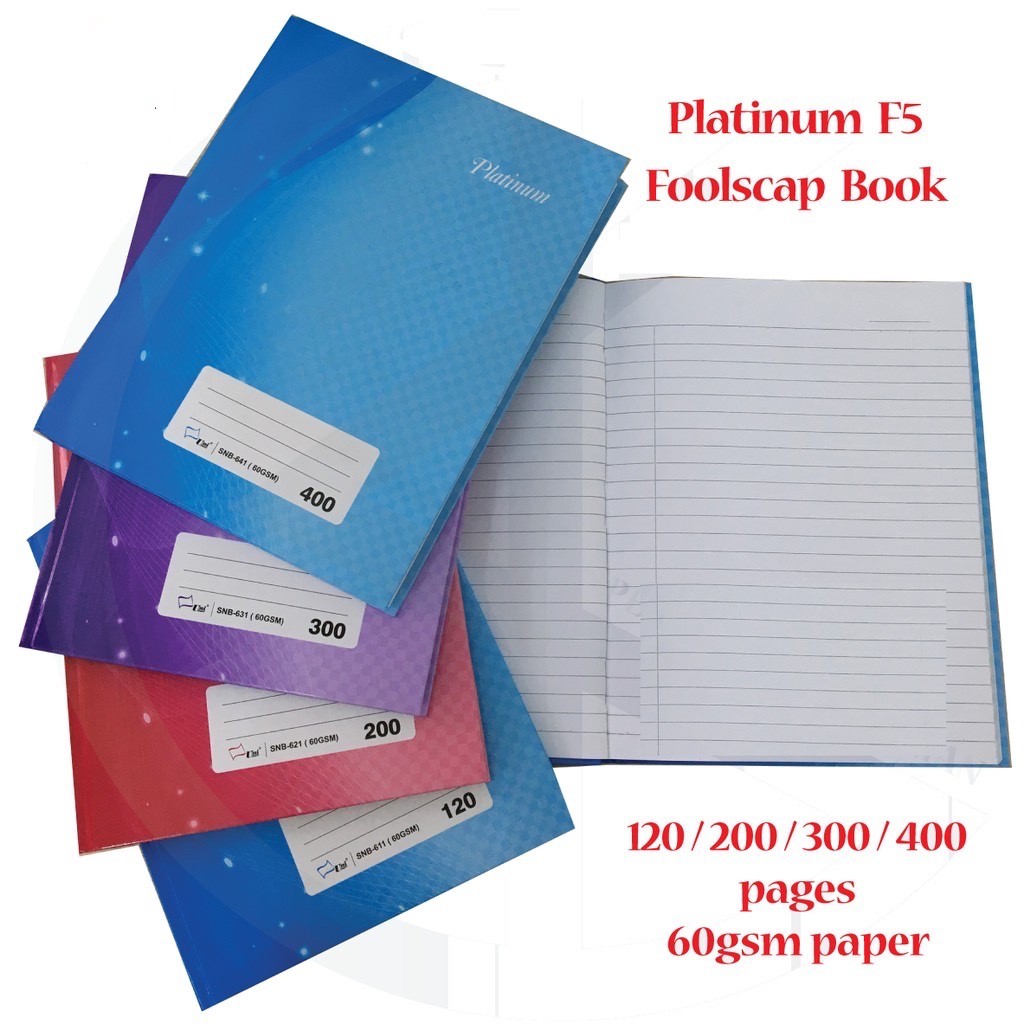 Uni Paper Platinum F5 / F4 Hard Cover Foolscap Book / Notebook 120's ...