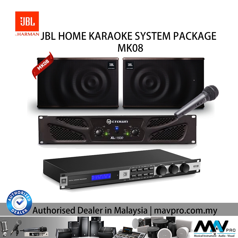 JBL MK08 Home Karaoke System Package | 8" 2-Way Fullrange Karaoke ...