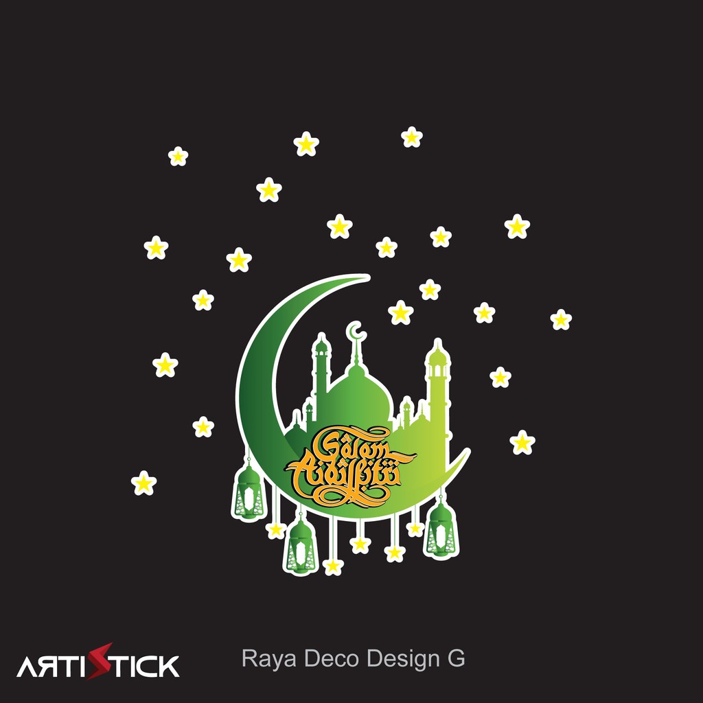 DIY Hari Raya Home Decoration removable Wall and door sticker | Shopee ...