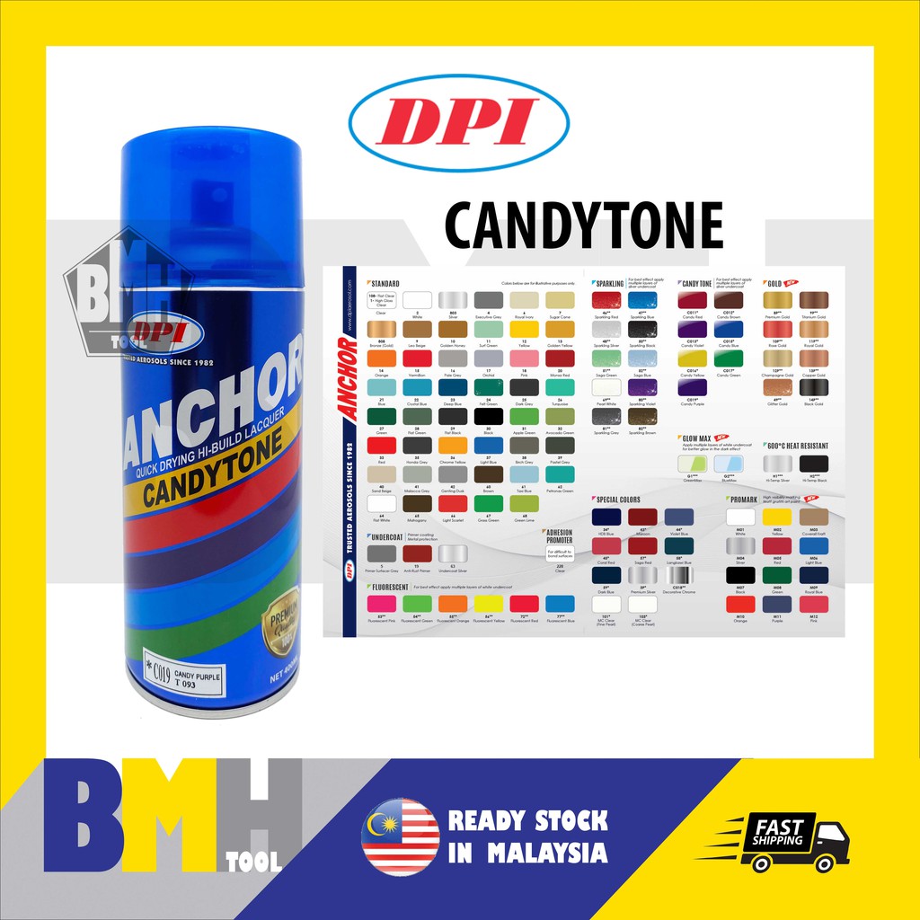 DPI ANCHOR SPRAY PAINT / AEROSOL SPRAY 400ml ( CANDYTONE ) | Shopee ...