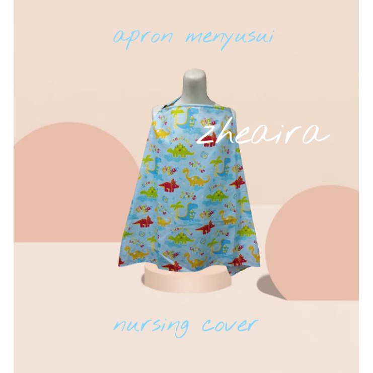 Nursing apron Breastfeeding cover new Dino blue motif | Shopee Malaysia