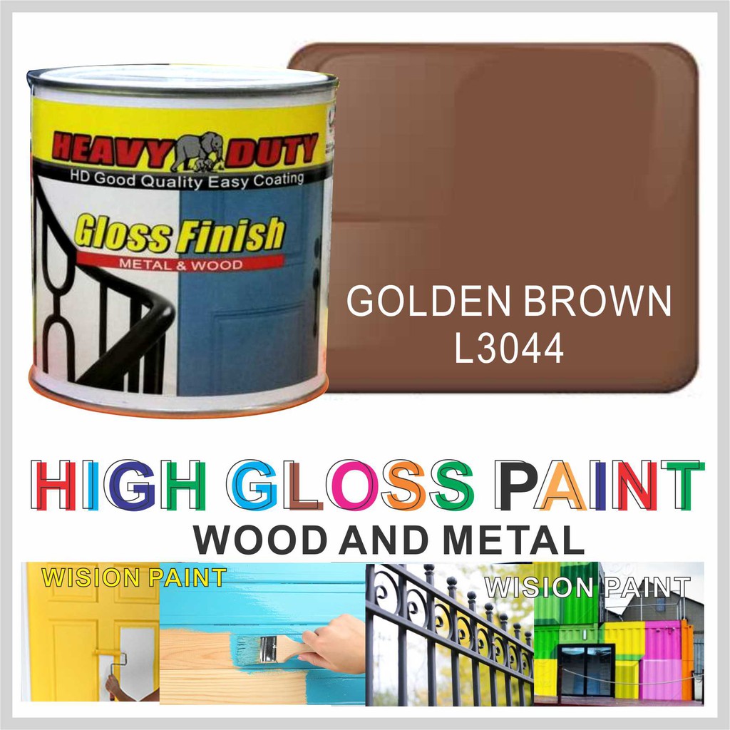 L3044 GOLDEN BROWN 1L ( 1 LITER ) HEAVY DUTY High Gloss Finish Paint ...