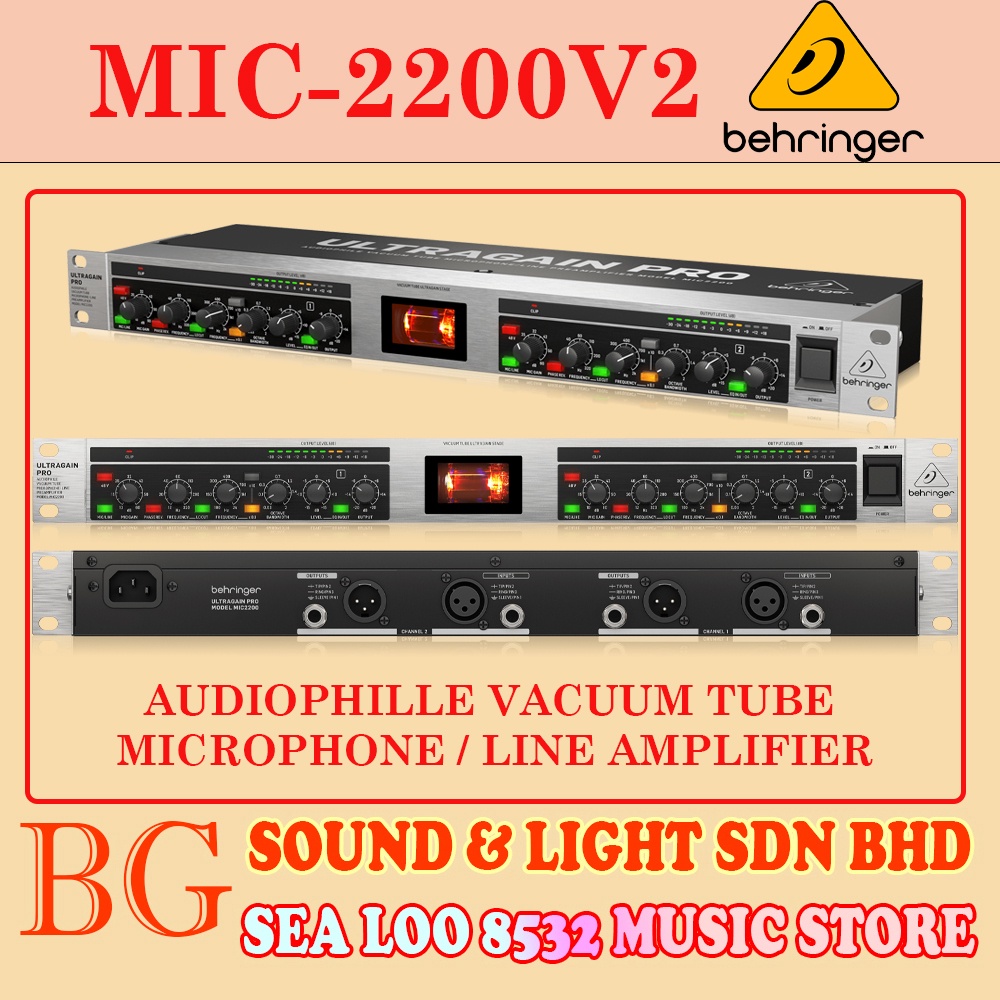 BEHRINGER MIC-2200V2 / MIC-2200-V2 AUDIOPHILLE VACUUM TUBE MICROPHONE ...