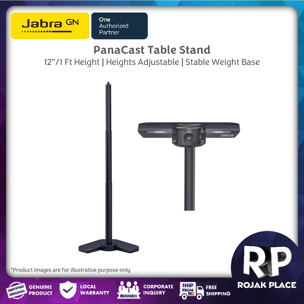 Jabra PanaCast Table Stand 12inch 1ft 30cm Adjustable Heights Pole ...
