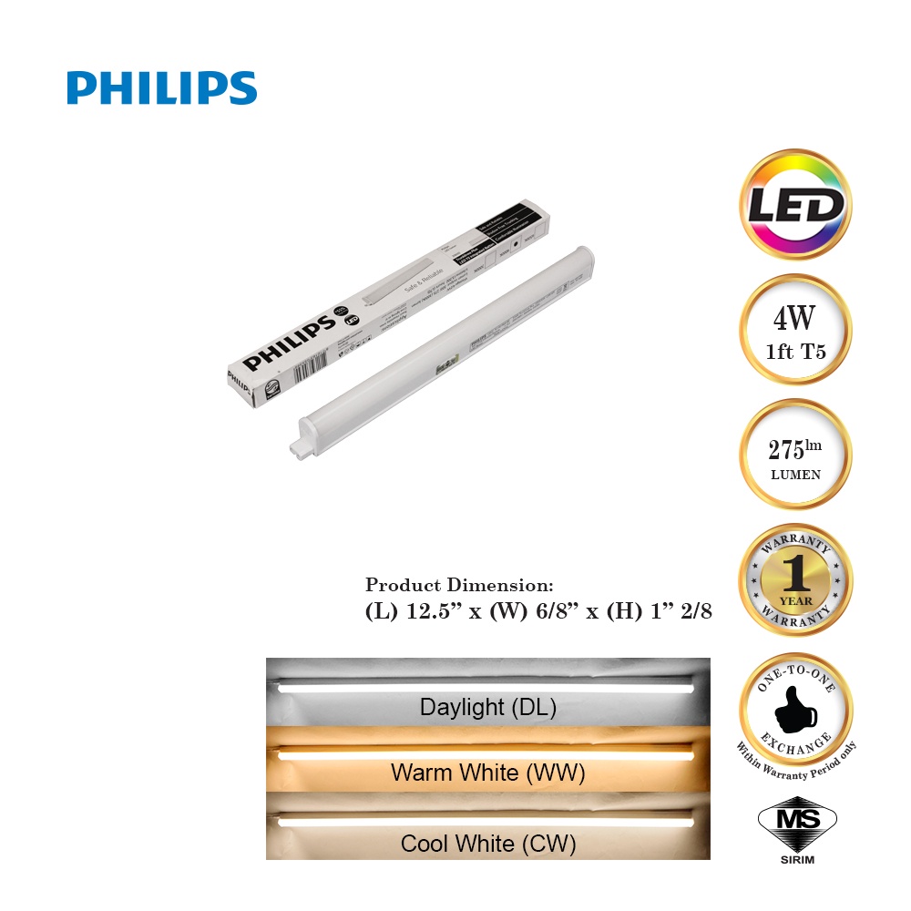 PHILIPS [1FT/2FT/3FT/4FT] [4W/7W/10W/13W] LED T5 BATTEN | Shopee Malaysia