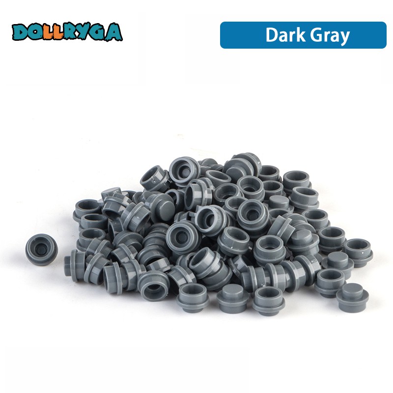 DOLLRYGA 100pcs Building Blocks Round 1x1 Straight Side DIY Enlighten ...