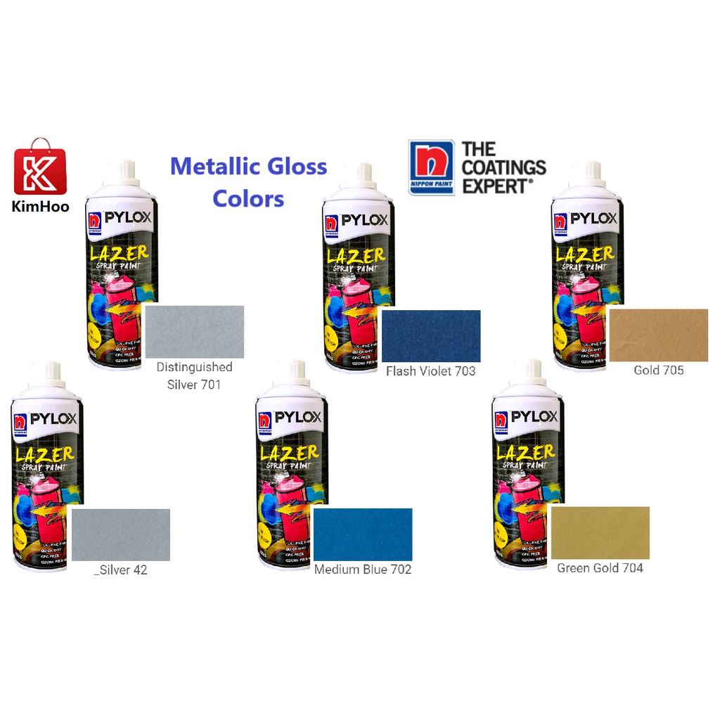NIPPON PAINT Pylox Lazer Spray Paint Metallic Gloss Colors Ready Stock ...
