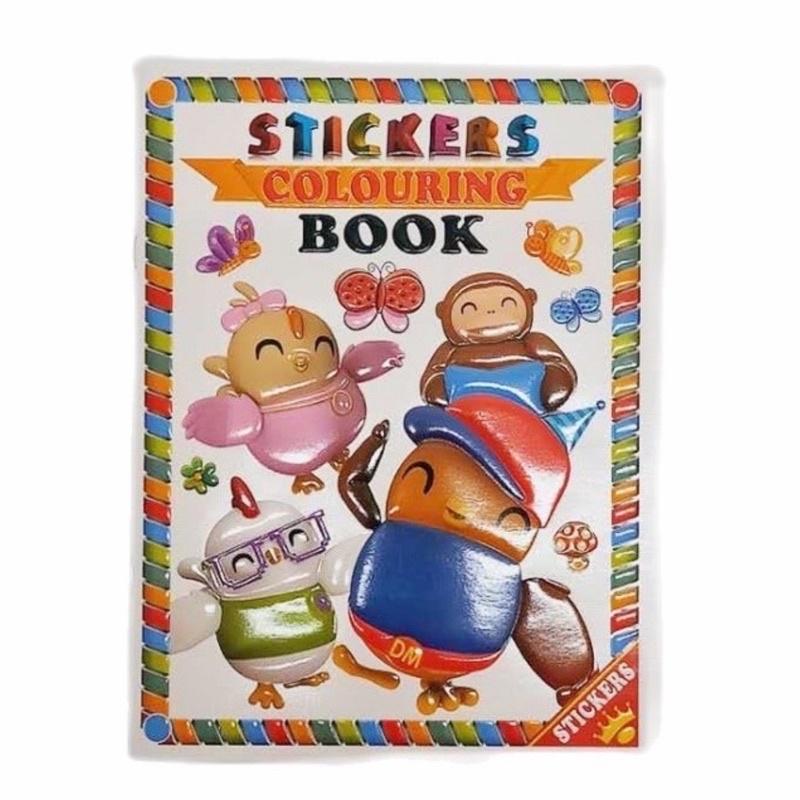 Children A4 Cartoon Sticker Book Colouring Book Kids Drawing Book Buku ...