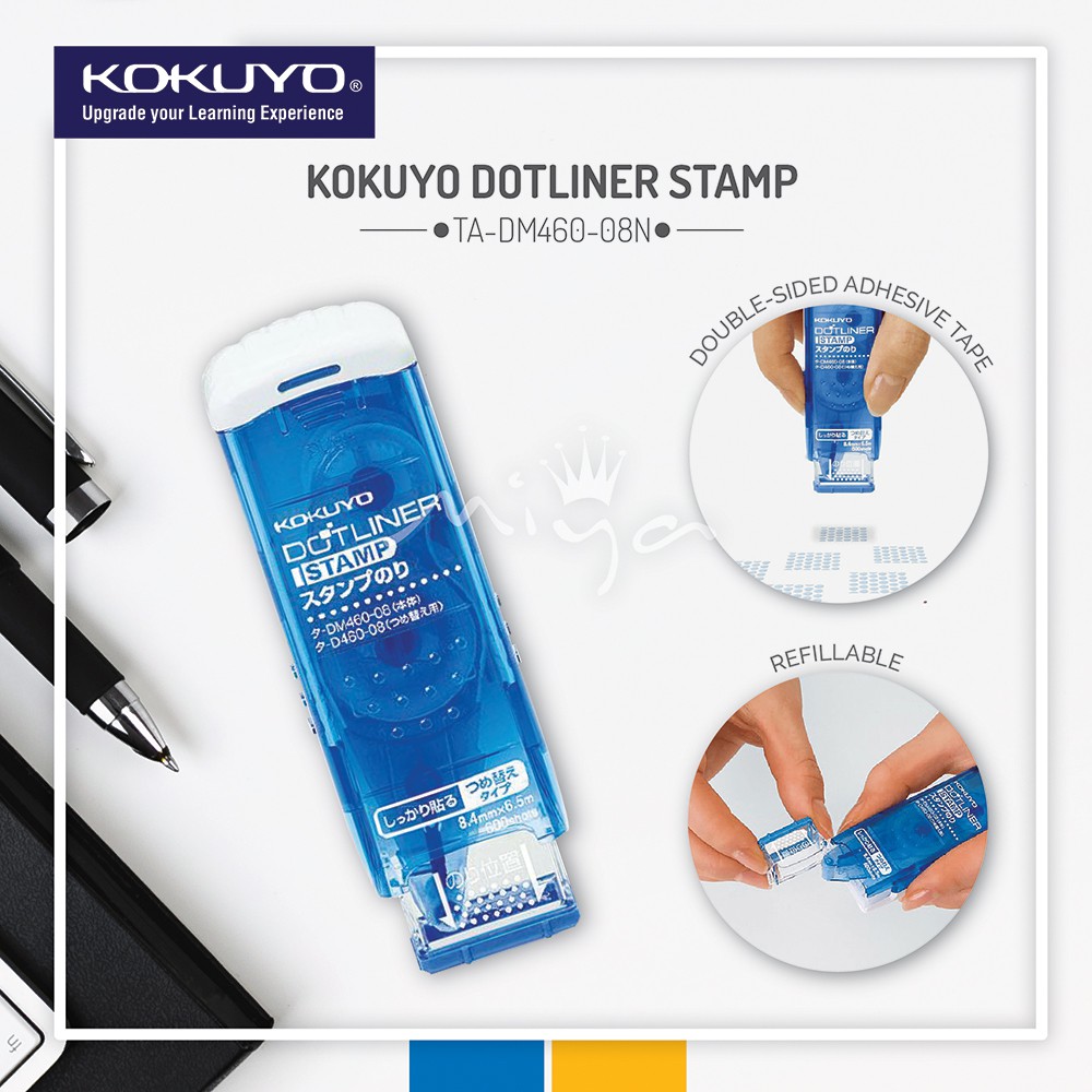 Kokuyo TA-DM460-08N Dot Liner 2Way Type Acid Free Glue Tape Stamper ...