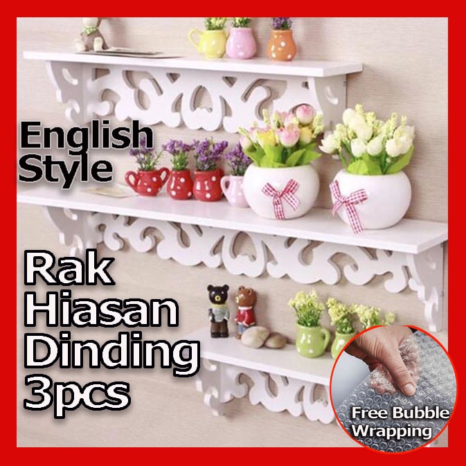 Wall Decoration Hiasan Dinding Ruang Tamu Floating Shelf Rack Home Deco ...