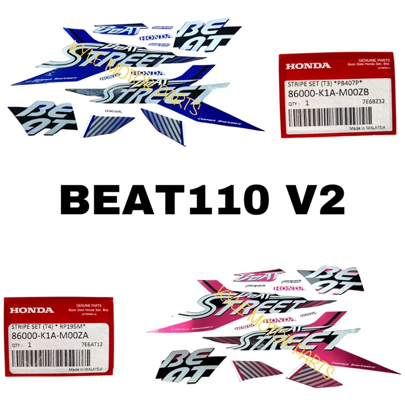 BEAT110 V2 STREET BODY STICKER SET ORIGINAL HONDA 100% | Shopee Malaysia
