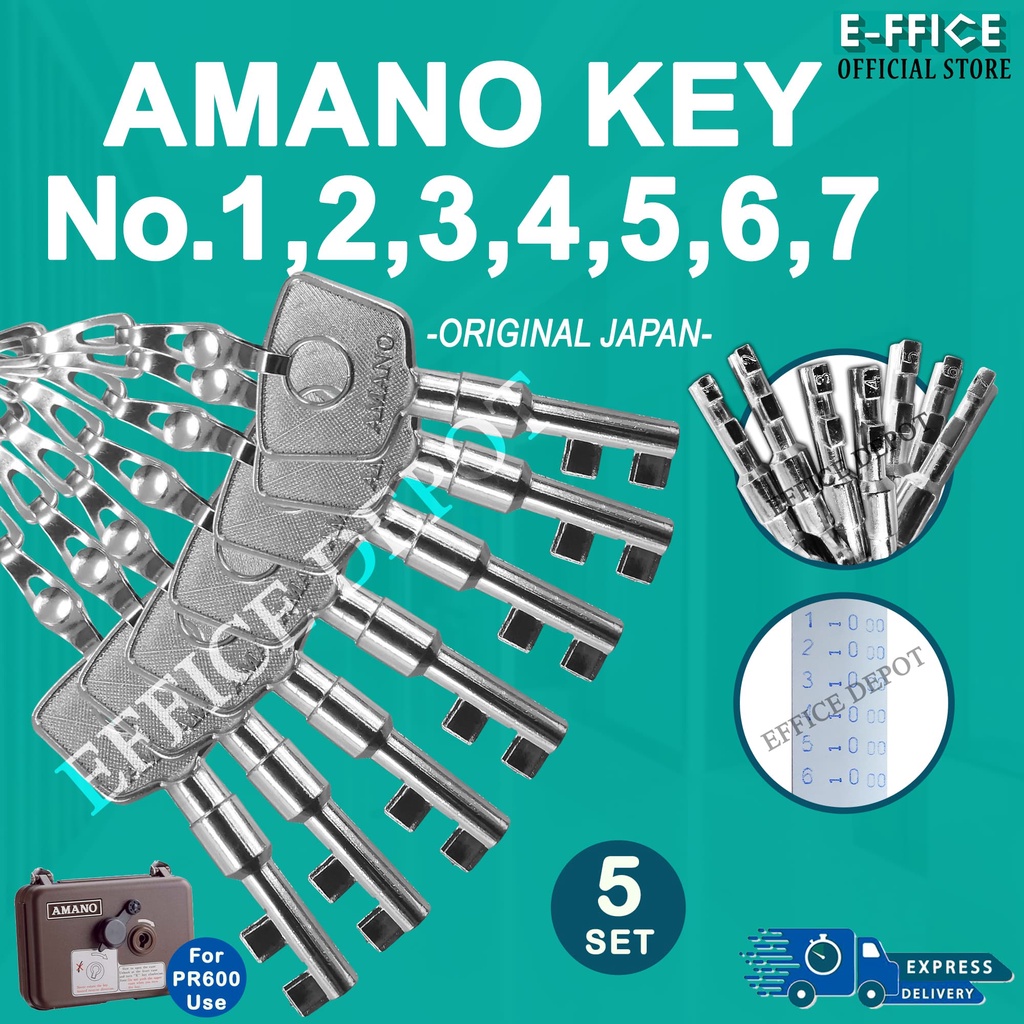 Effice Depot - ~7 KEYS=RM91~ AMANO KEY No.1,2,3,4,5,6,7 for Amano Kunci ...