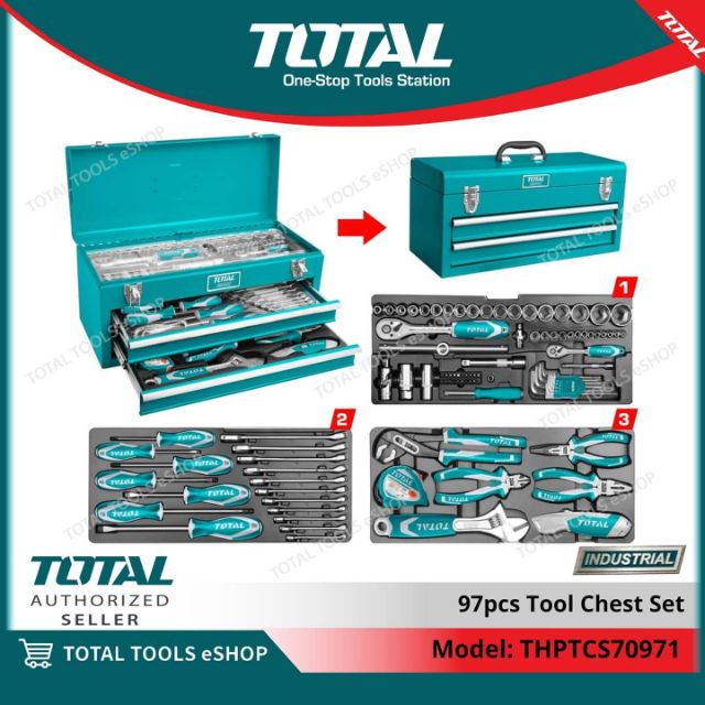 Total Tool Chest Set (97 Pcs) THPTCS70971 | Shopee Malaysia