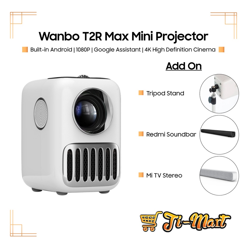 WANBO T2 Max New Projector [Built-in Android | 1080P | Google Assistant ...