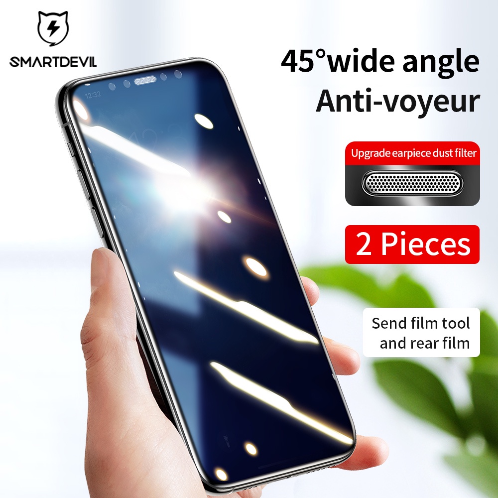 SmartDevil 9D Dust-Proof Privacy Full Tempered Glass iPhone 13 Pro Max / 12 pro max / 11pro Max ...