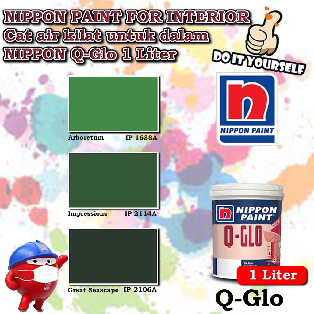 Nippon paint Q Glo Interior 1 Liter Arboretum 1638A / Impressions 2114A ...