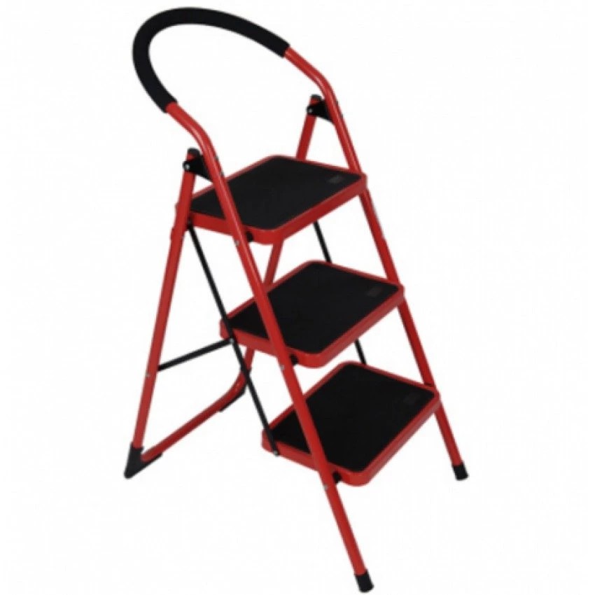 Folding 3-Step Lightweight Steel Step Ladder with Hand Grip - small ...
