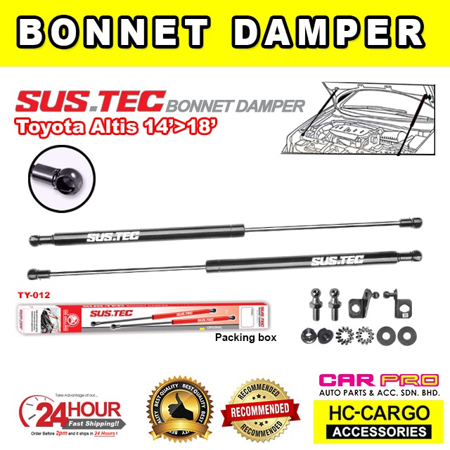 Toyota Corolla Altis 2014 - 2017' Sustec Front Hood Damper Bonnet Gas ...