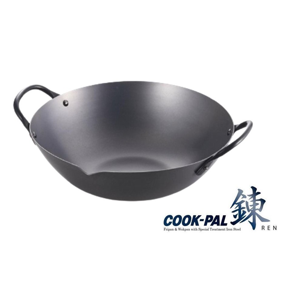 Yoshikawa Cook-Pal Ren Guangdong Wok 33cm/YH9914 Size:33cm / Inner Dia.x Depth:332x95mm Weight ...