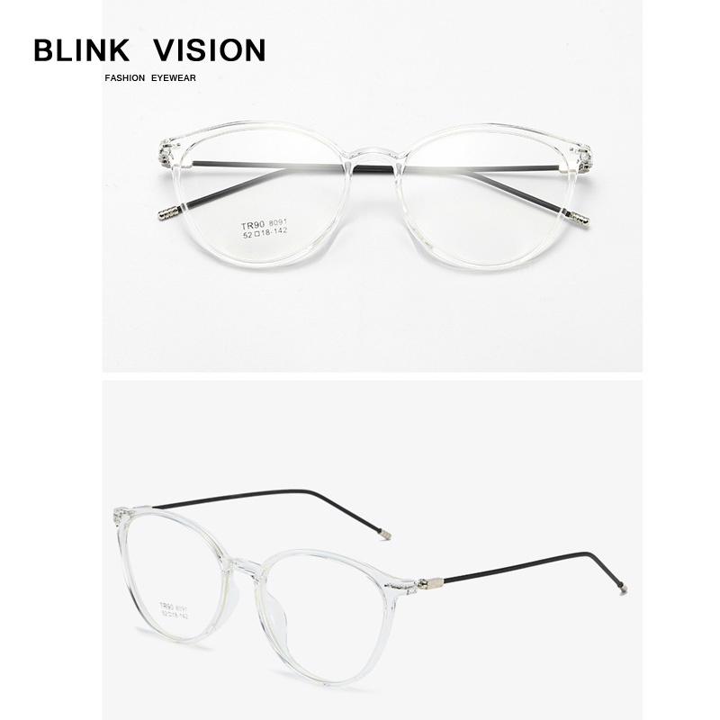 Blink Vision Fashion Transparent Eyewear TR90 Cermin Mata for Women Men ...