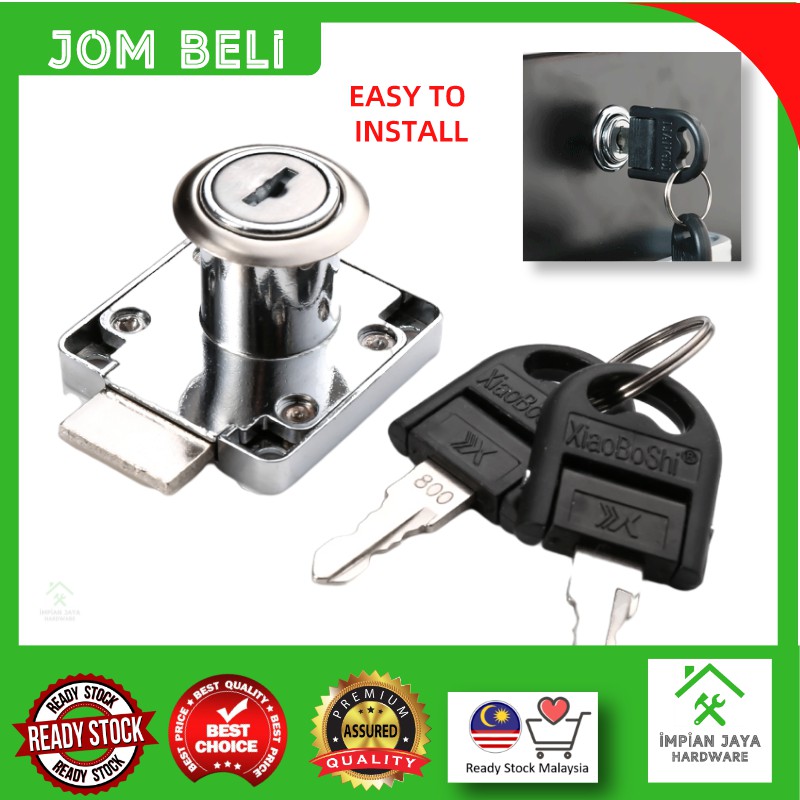 🌱IMP🌱 Drawer Lock Foldable Key LACI KUNCI Kunci lipat (With L Braket ...