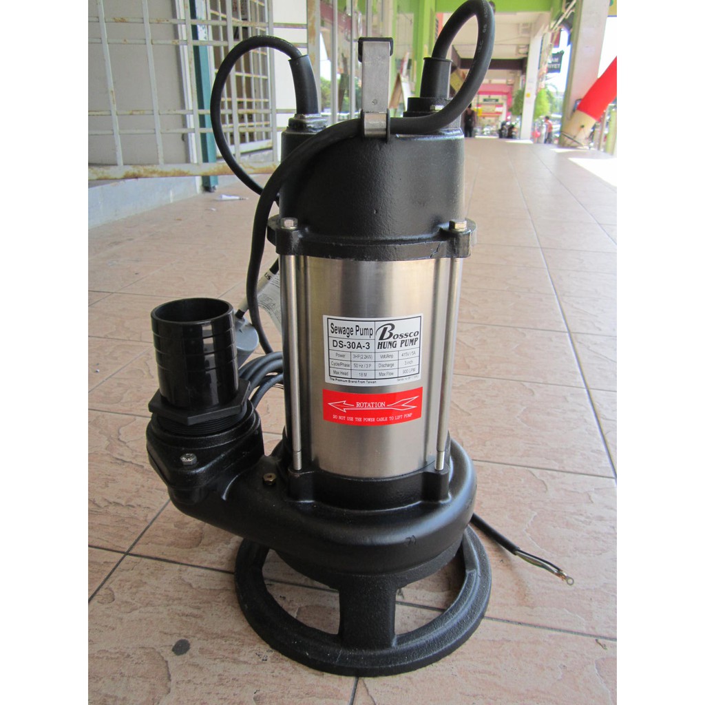 Bossco 3.0Hp (3-inch / 80mm) 3-phase Sewage Submersible Pump | Shopee ...