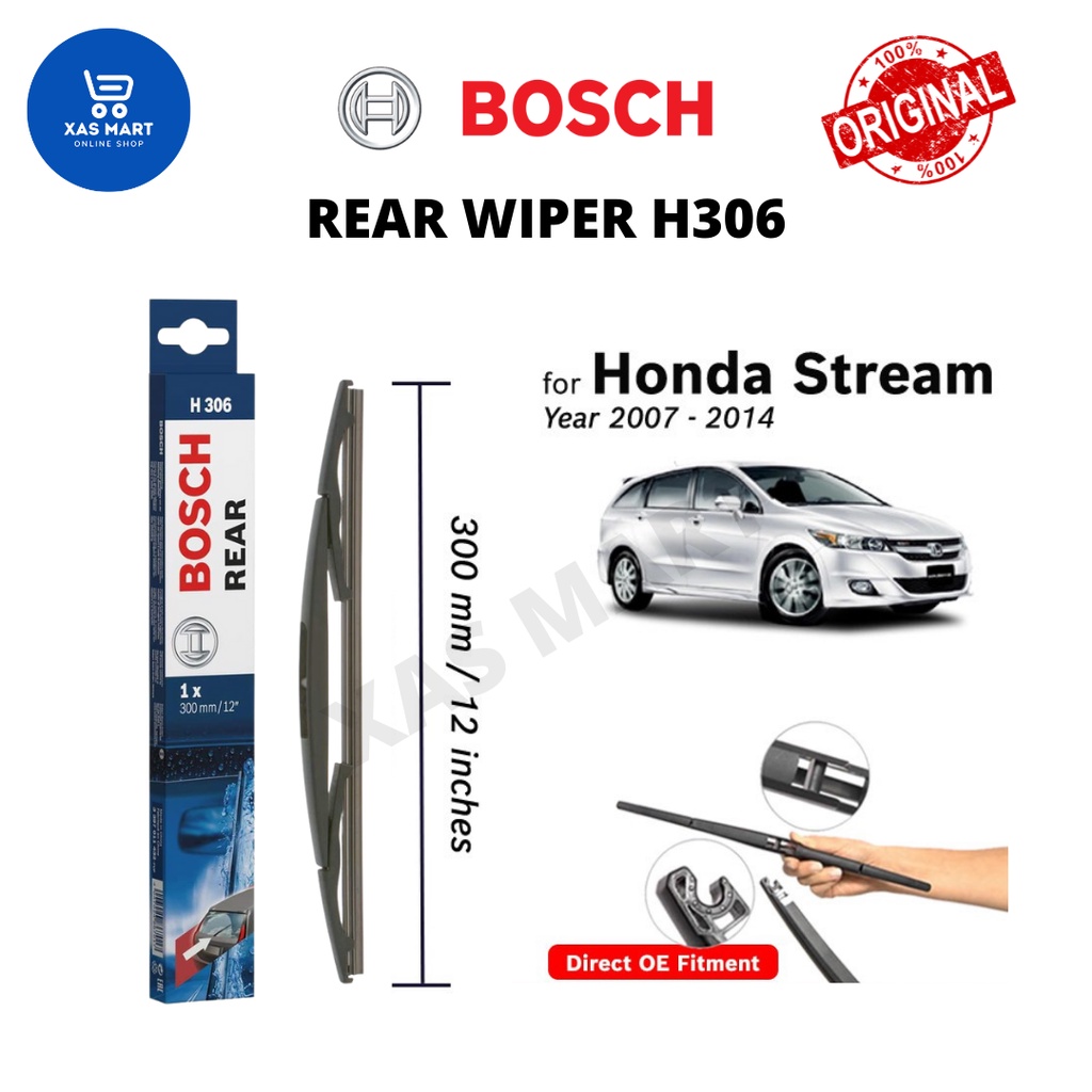 Genuine Bosch Rear Wiper H306 for Honda Stream RN6 (Year 2007-2014 ...