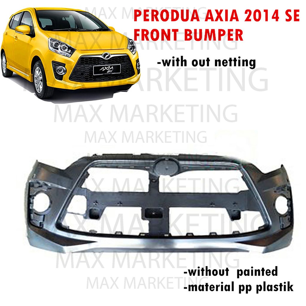 PERODUA AXIA SE FRONT BUMPER WITH OUT NETTING (MATERIAL PP) | Shopee ...