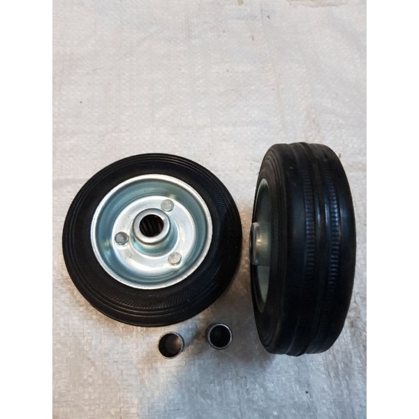 3" 4" 5" HEAVY DUTY BLACK RUBBER WHEEL 手推车轮子 / WHEEL ONLY WITH BUSH ...