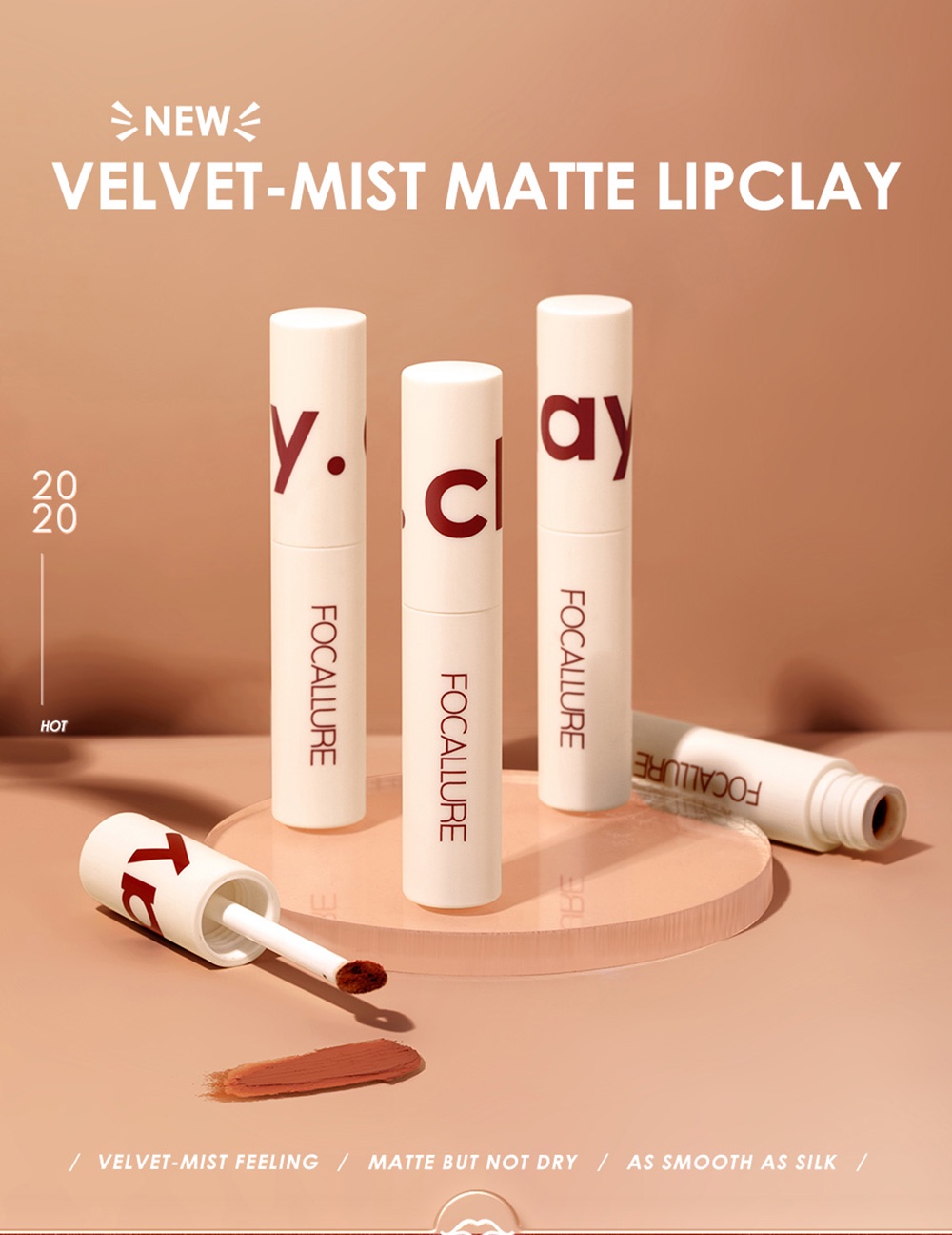 FOCALLURE Velvet-Mist Matte Mousse lip matte lips gloss & silky Smooth ...
