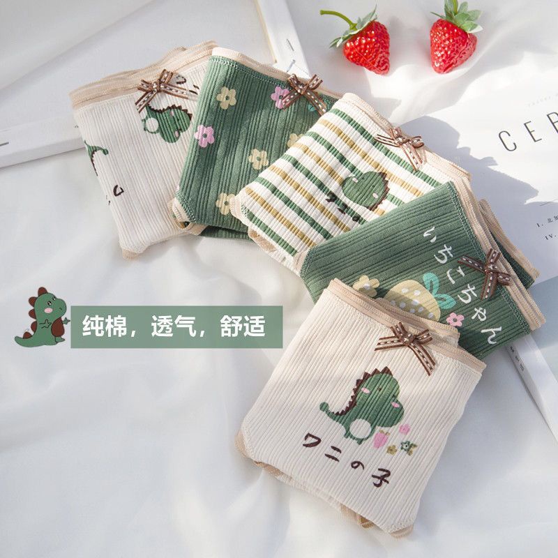 Pack of 5 Random Color Girl Panties Cotton Underwear Pantes Student ...