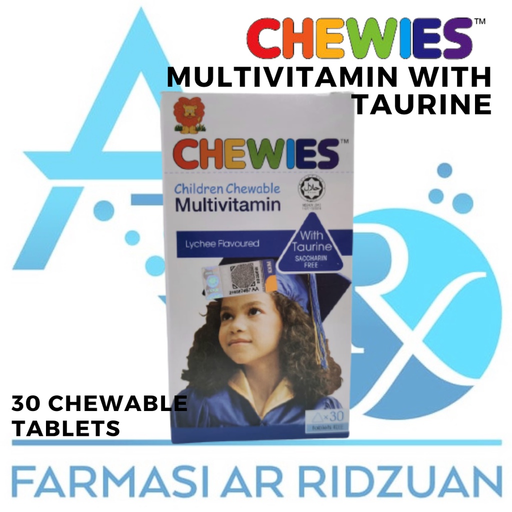 Chewies Multivitamin Plus Taurine Chewable Tablets (60's/30's) | Shopee ...