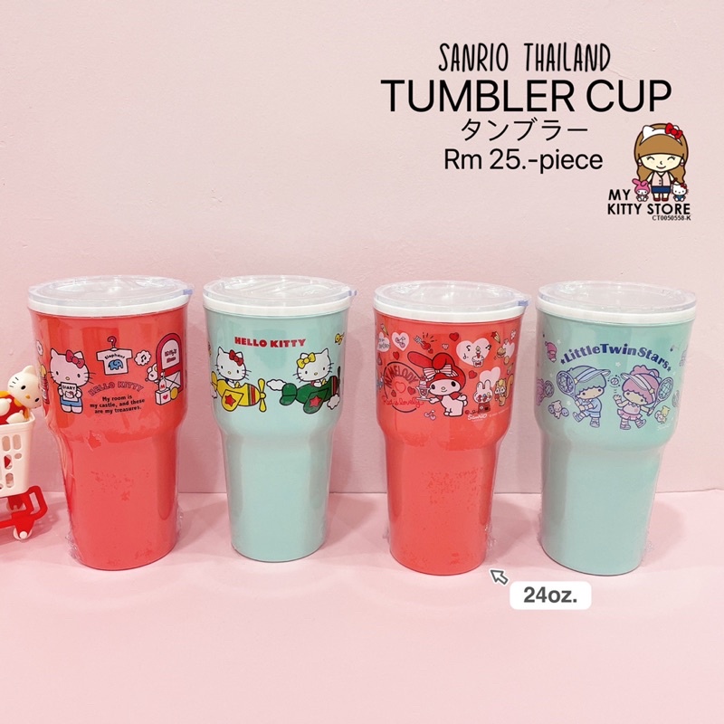 Sanrio Thailand Hello Kitty My Melody 24oz. Tumbler Cup Little Twin ...