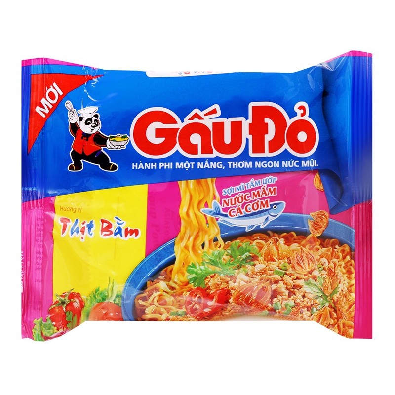 Gau Do Pork Flavor Instant Noodle 65g - Mì Gấu Đỏ Thịt Bằm (Mi Gau Do ...