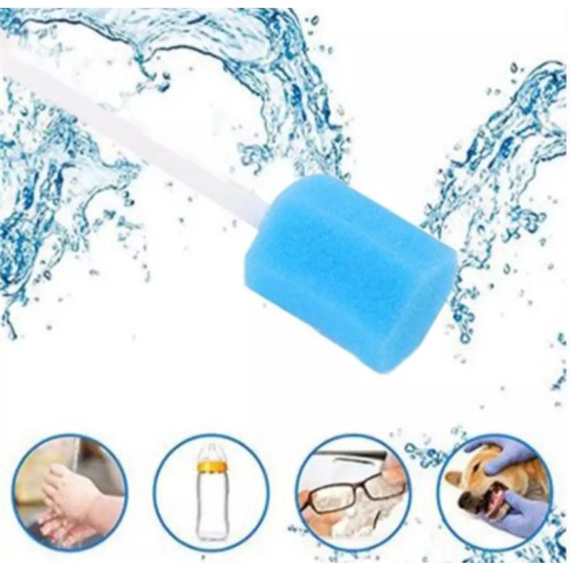100 Dental Disposable Oral Sponge Swab Tooth Cleaning Mouth Swabs With ...