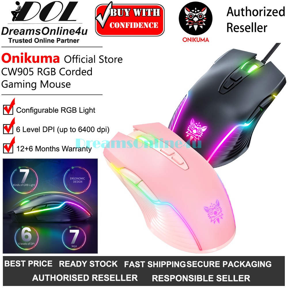 ONIKUMA CW905 Configurable RGB Professional Gaming Mouse 7 Action ...