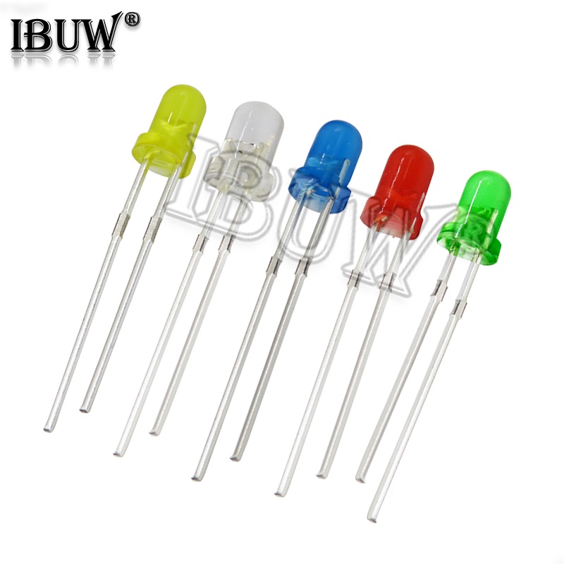 100pcs F3 F5 LED Red Green Yellow White Orange Blue 3MM 5MM LED light emitting diode | Shopee ...