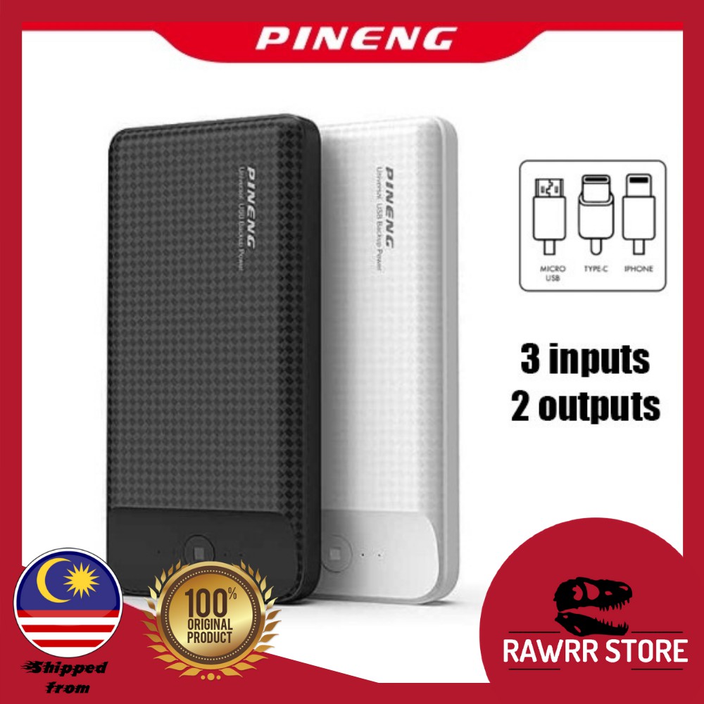 Original Pineng PN-936 10000mAh Powerbank Small Light Slim LED Light ...