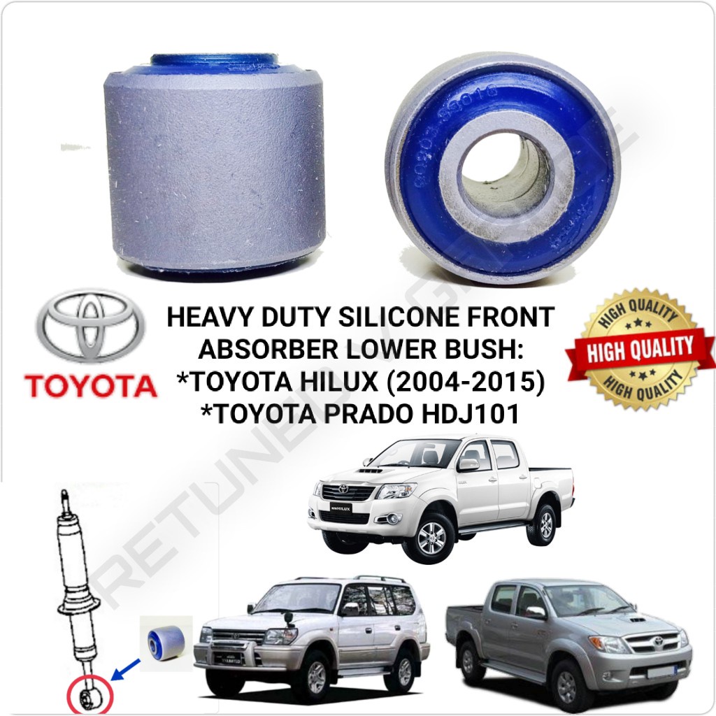 TOYOTA HILUX (2004-2015) KUN25, KUN26, PRADO HDJ101 SILICONE FRONT ...