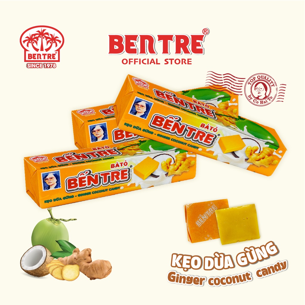 Ben Tre Hai To Coconut Candy Ginger Flavor (1 bar x 50g) | Shopee Malaysia