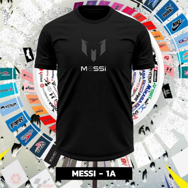 HITAM Messi t-shirt Black messi t-shirt messi logo - messi motif Casual ...