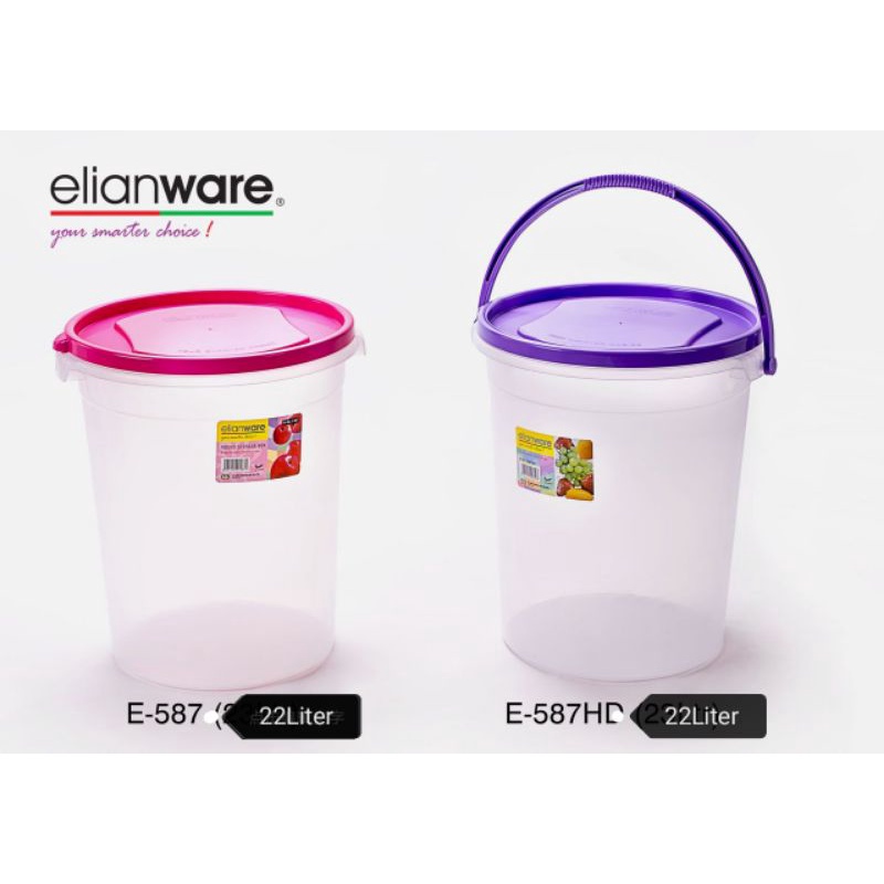 Elianware Storage Container with handle/Round Container /Bekas Air ...